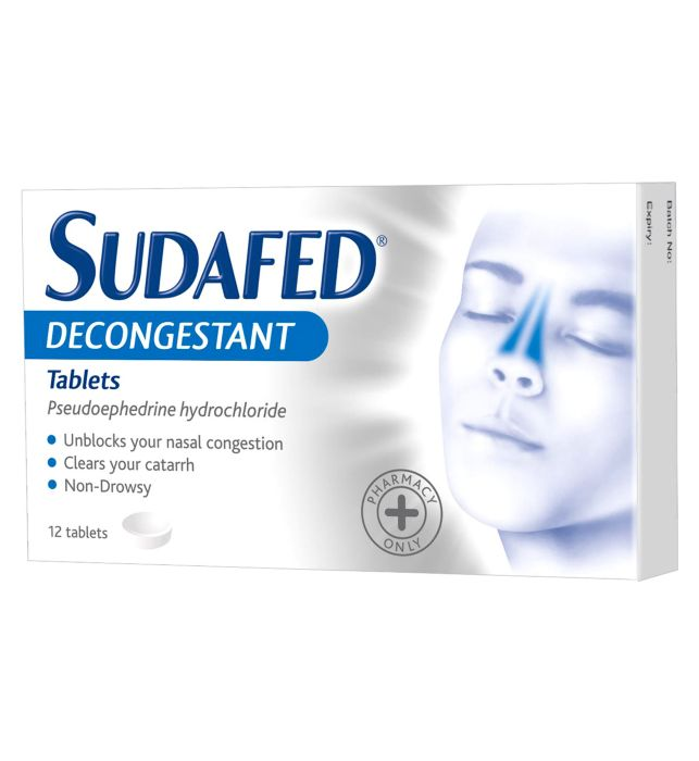 Buy Sudafed Decongestion Tablets - 12 tablets Online | Daily Chemist