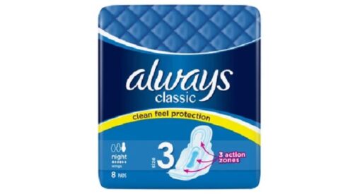 Buy Always Classic Night Size 3 Pads Pack of 8 Online | Daily Chemist